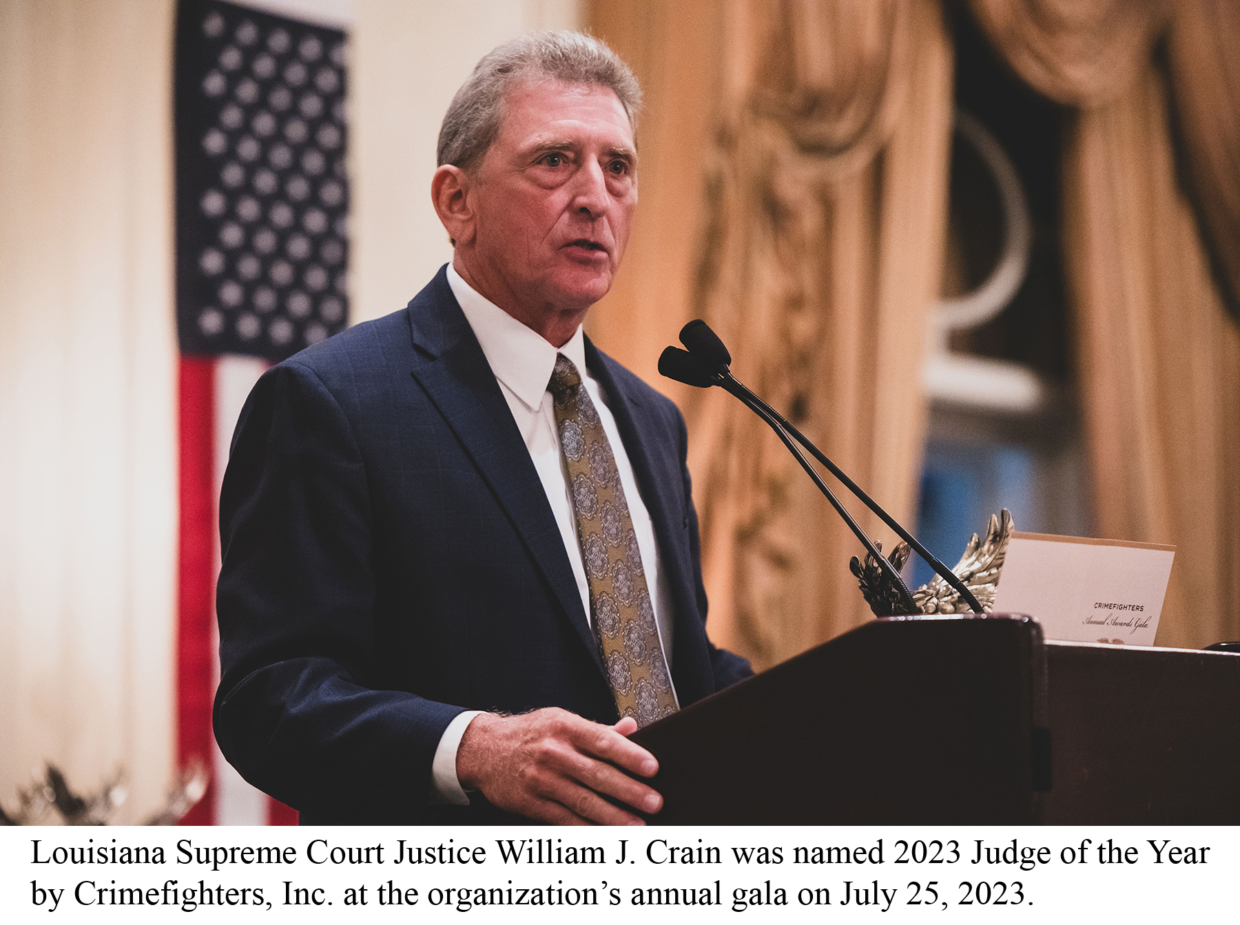 Louisiana Supreme Court Justice William J. Crain Named Crimefighters, Inc. Judge of the Year ...